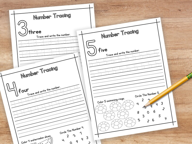 Number Recognition Worksheets 1 to 20 Counting & Tracing for Preschool ...