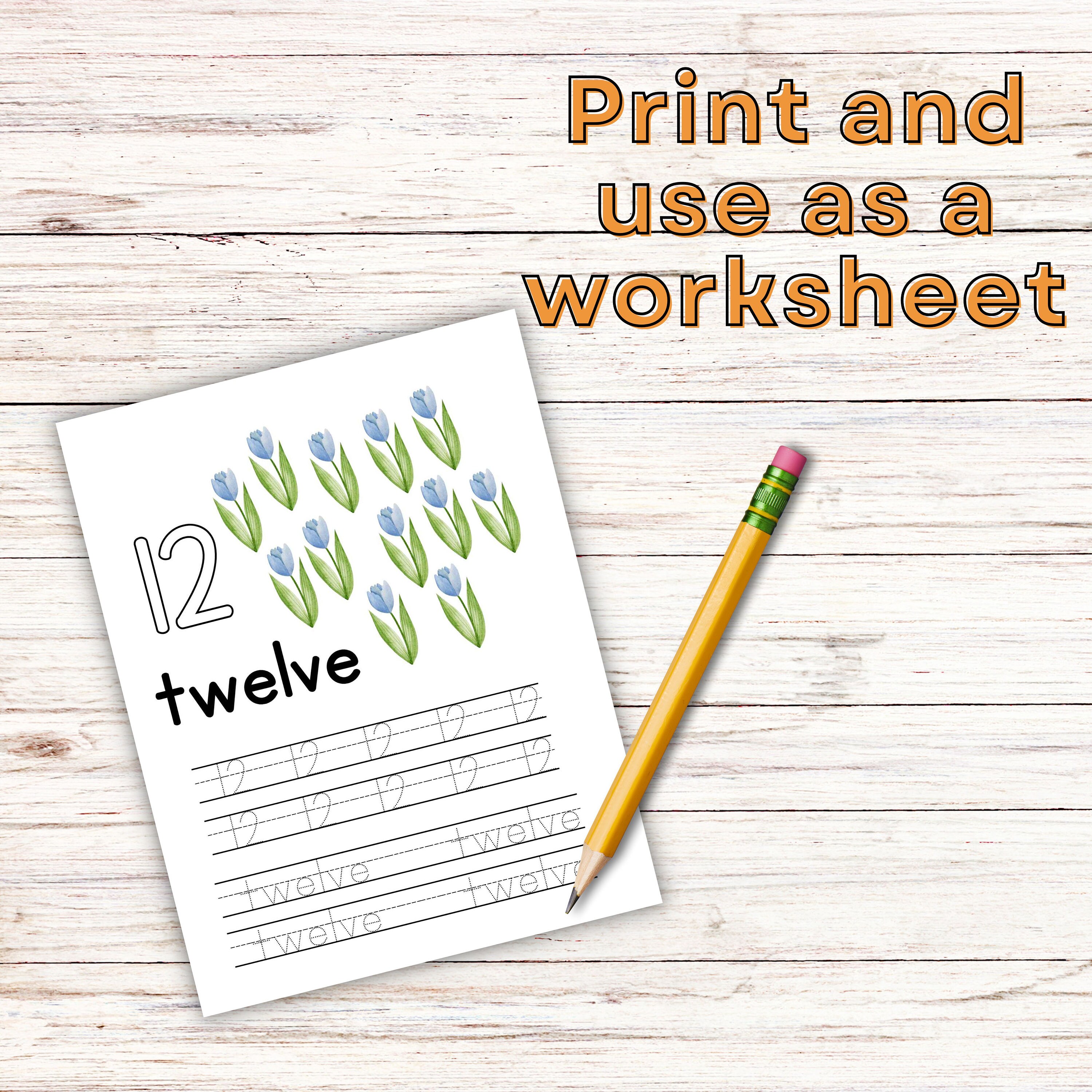 Number Tracing Worksheets - 1 to 20 Printable Spring Preschool Math ...