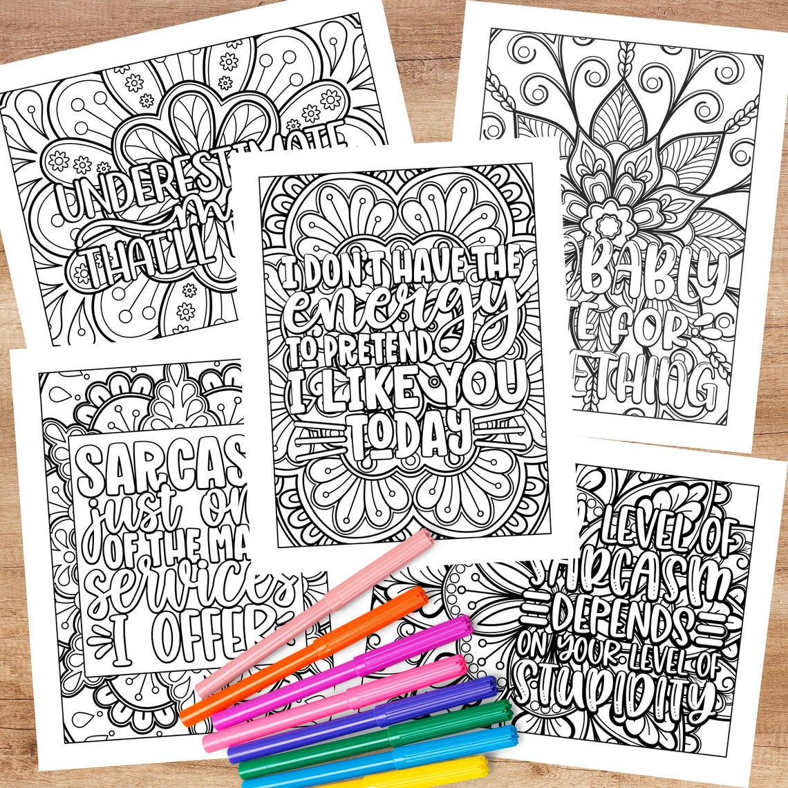 75 Funny Coloring Pages for Adults Printable Sarcastic - Etsy