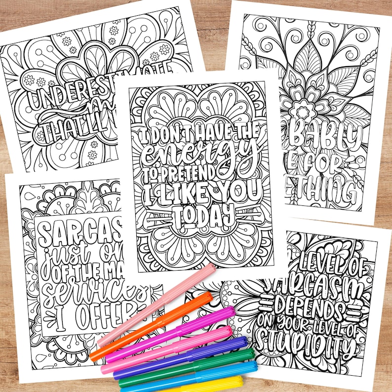 75 Funny Coloring Pages for Adults Printable Sarcastic - Etsy