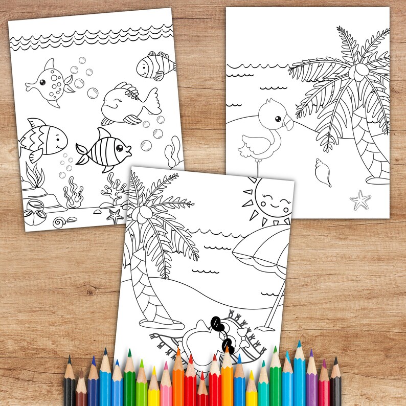 Summer Coloring Pages for Kids - 22 Printable Coloring Sheets With 4 ...