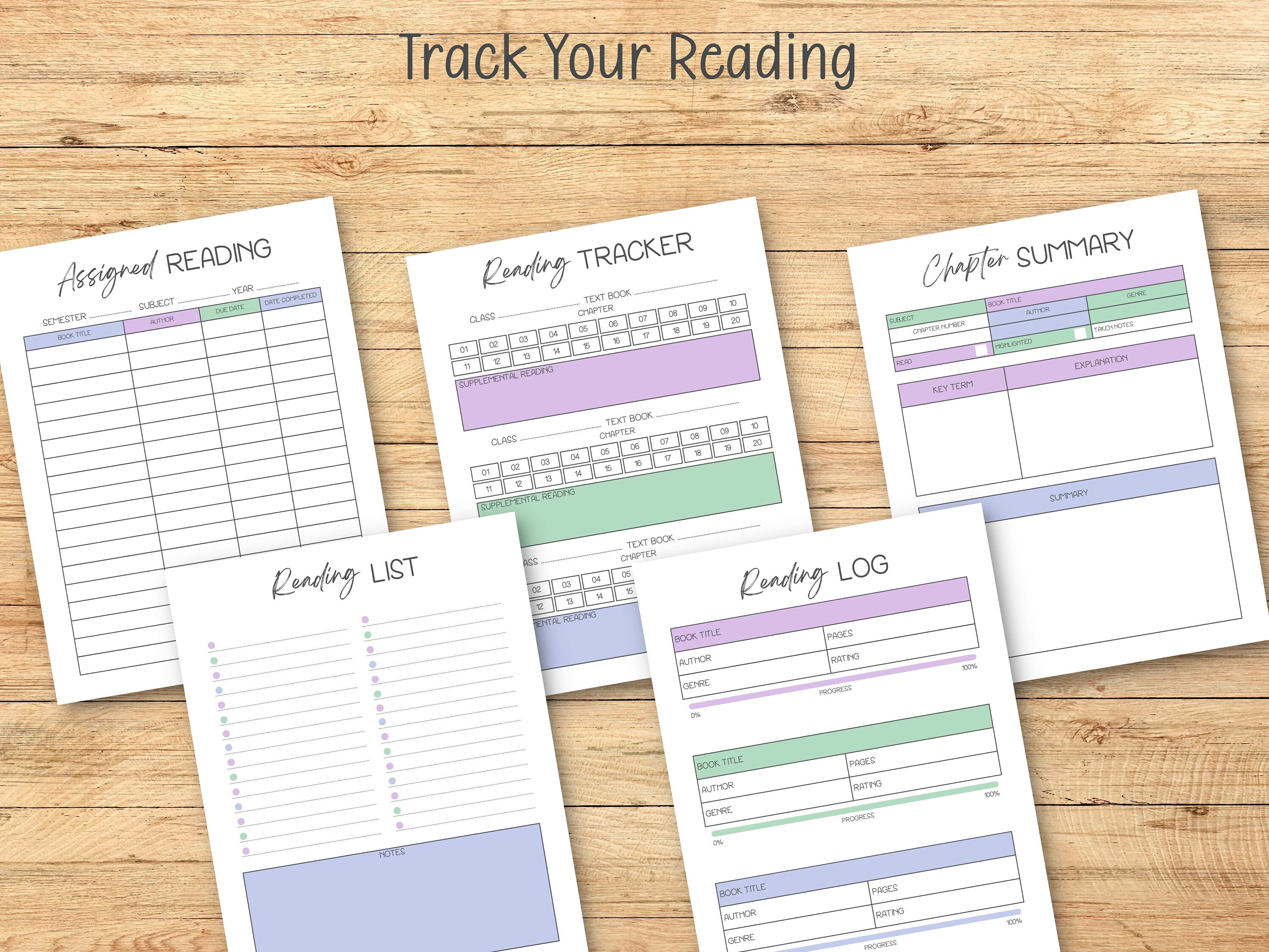 Printable Student Academic Planner Grade Tracker Assignment Exam Prep ...