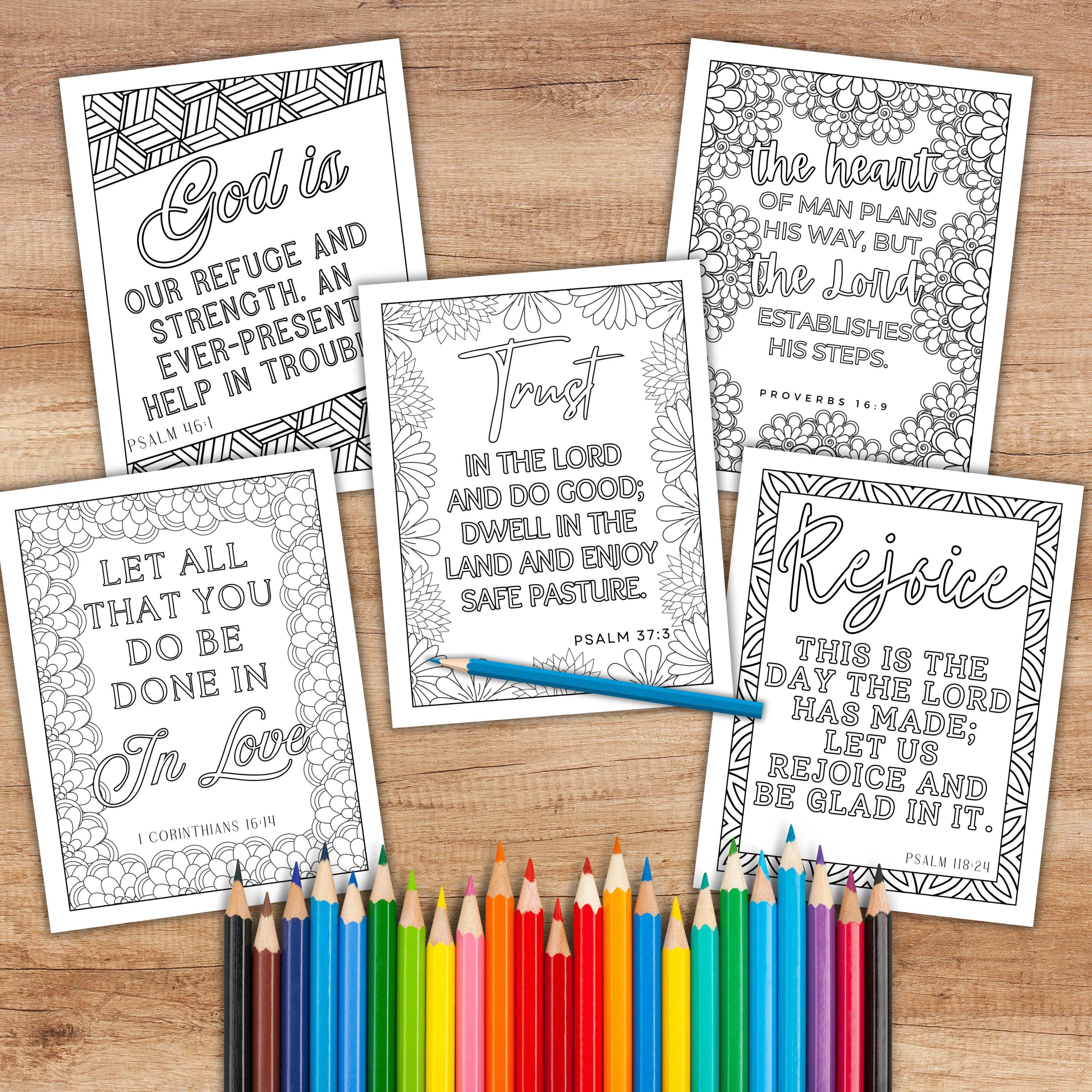 Scripture Coloring Pages - 25 Christian Faith Bible Verse Religious ...