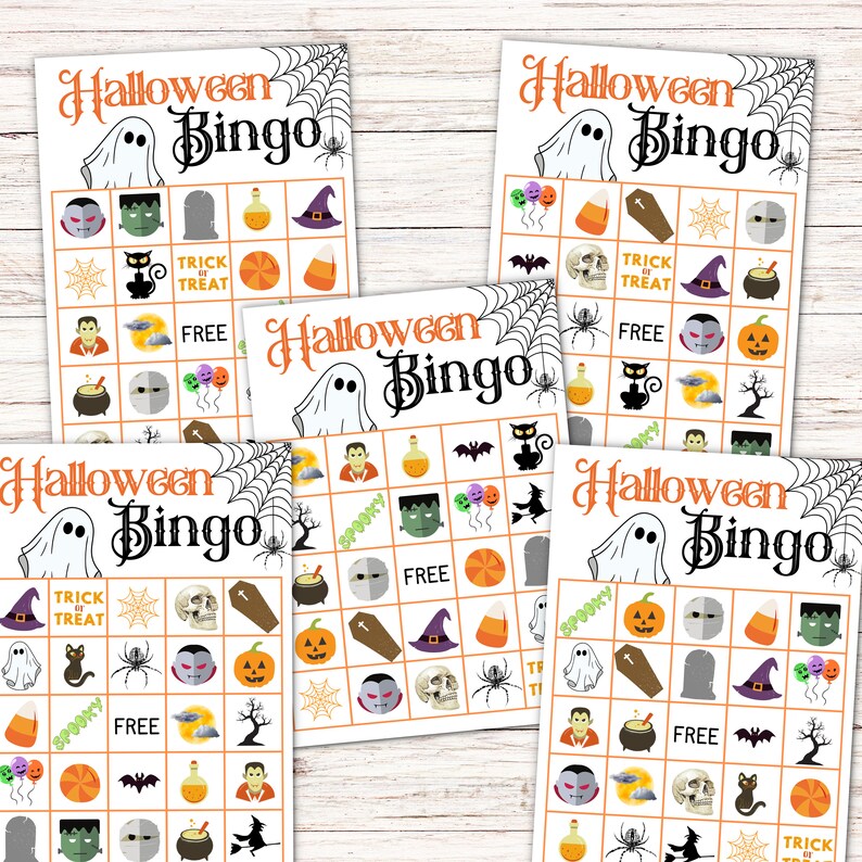 Halloween Bingo Game Printable - Kids Party Activity for Classroom - Etsy