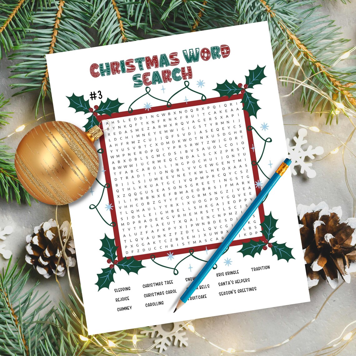Christmas Word Search Bundle Printable Fun Holiday Party Games for Kids ...
