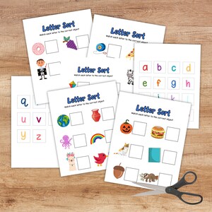 Beginning Sounds Worksheets - Cut and Paste Phonics Alphabet Letter Recognition Activity ...
