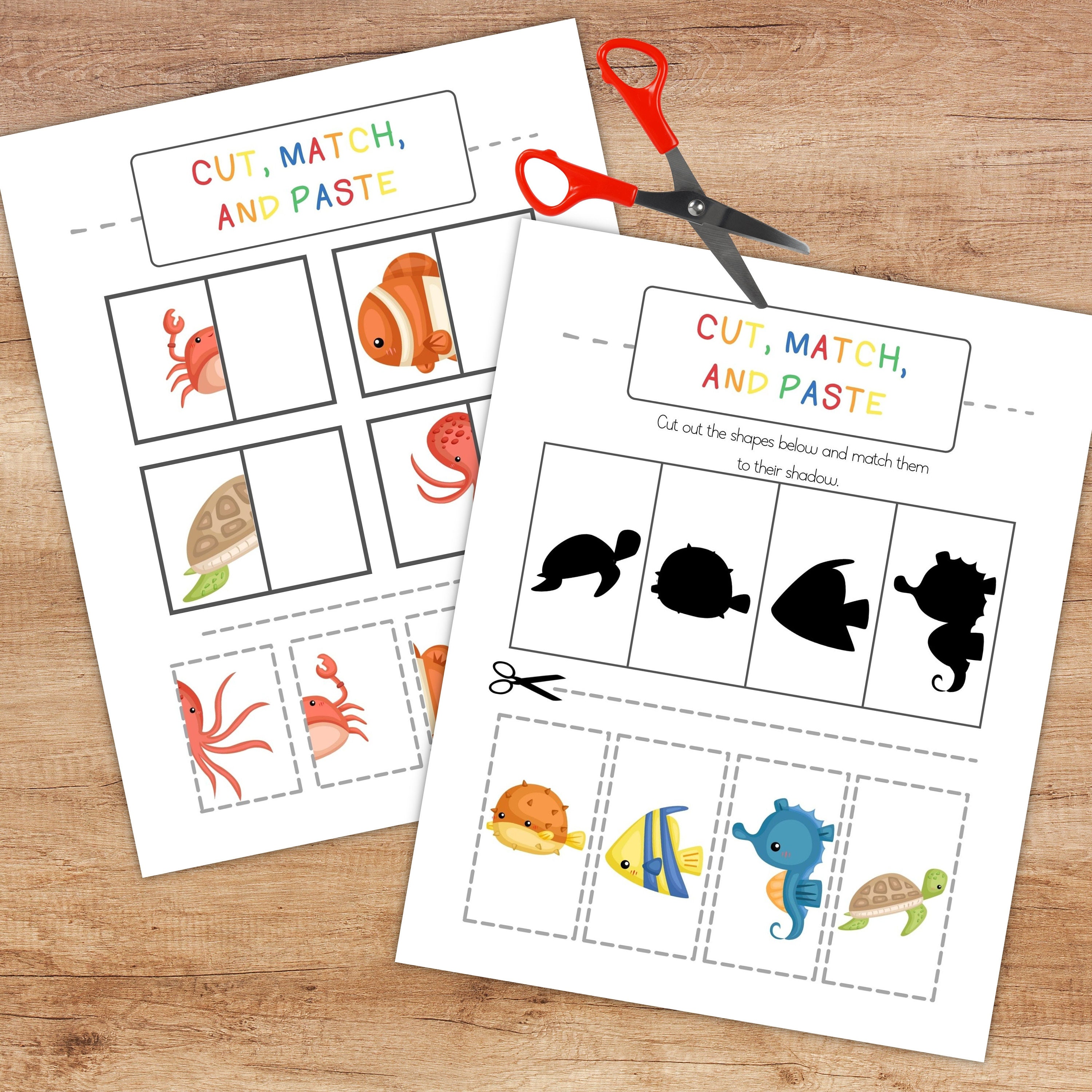 Preschool Cut and Paste Worksheets - Scissor Skills Activity Page ...