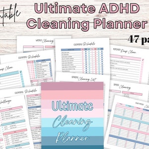 Printable ADHD Cleaning and Declutter Planner With Schedule ...