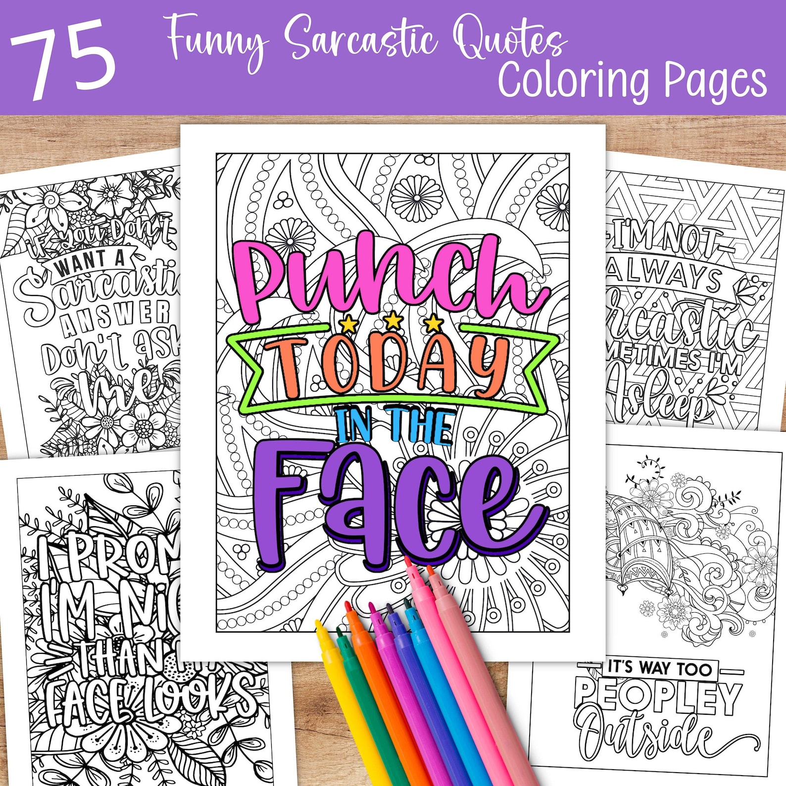 75 Funny Coloring Pages for Adults - Printable Sassy Sarcastic Quotes ...
