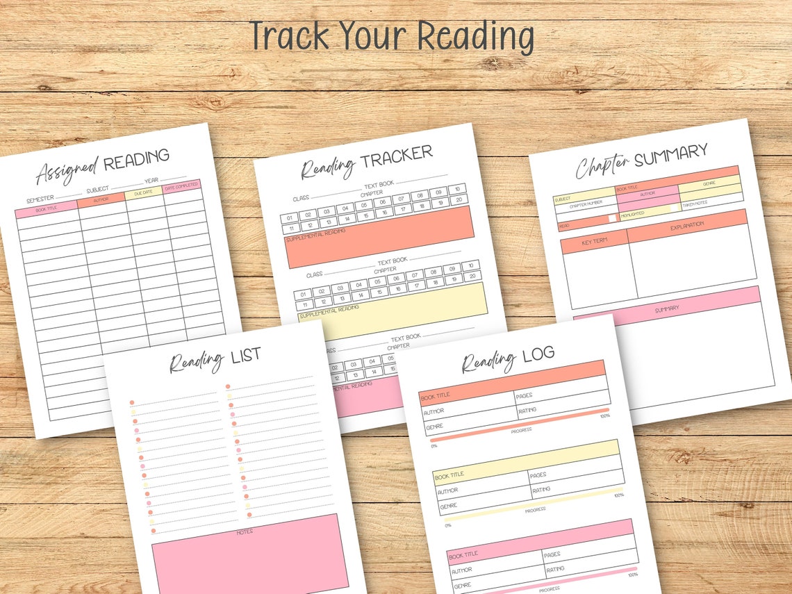 Printable Student Academic Planner Grade Tracker Assignment Exam Prep ...