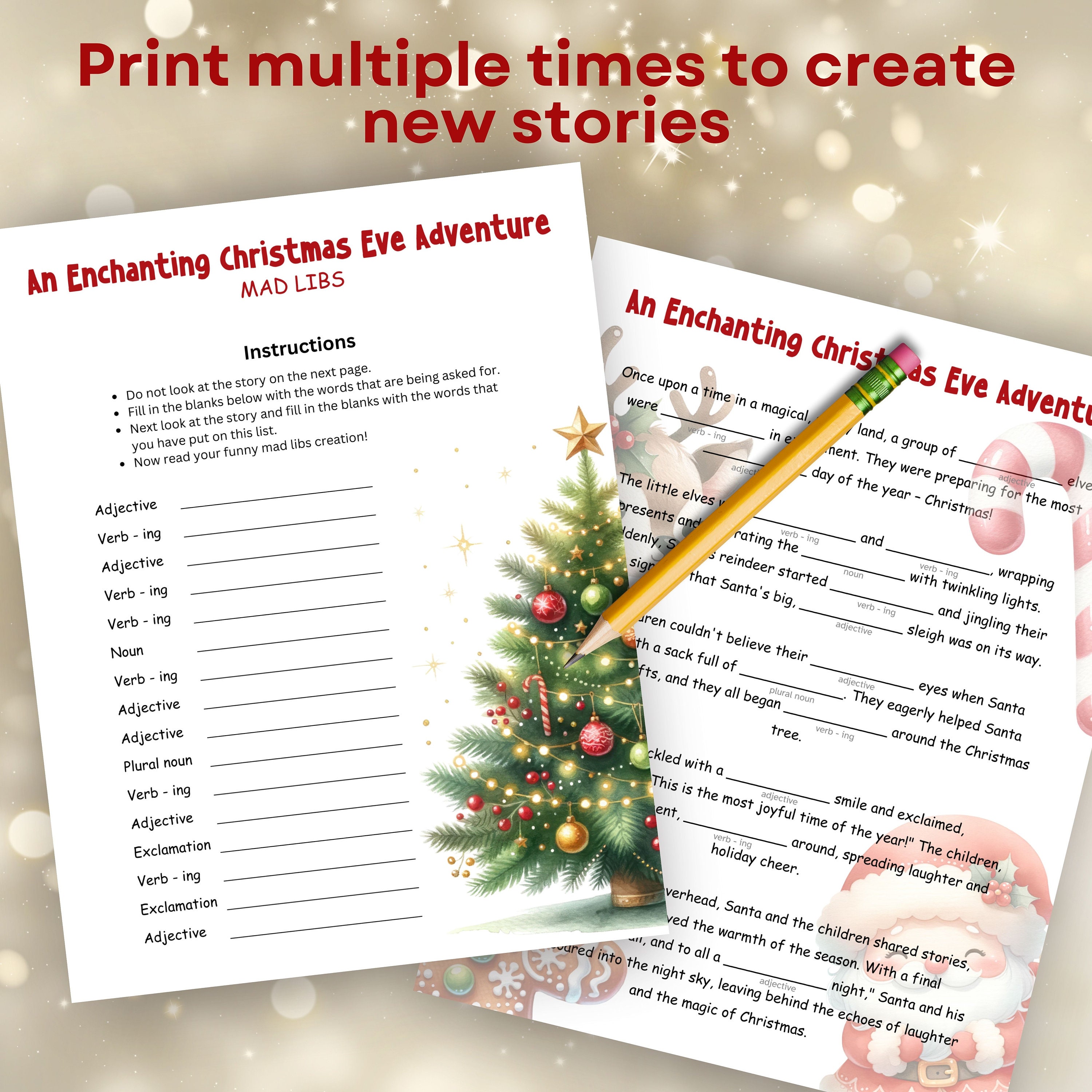 Christmas Mad Libs - Printable Christmas Game Activity for Kids and ...