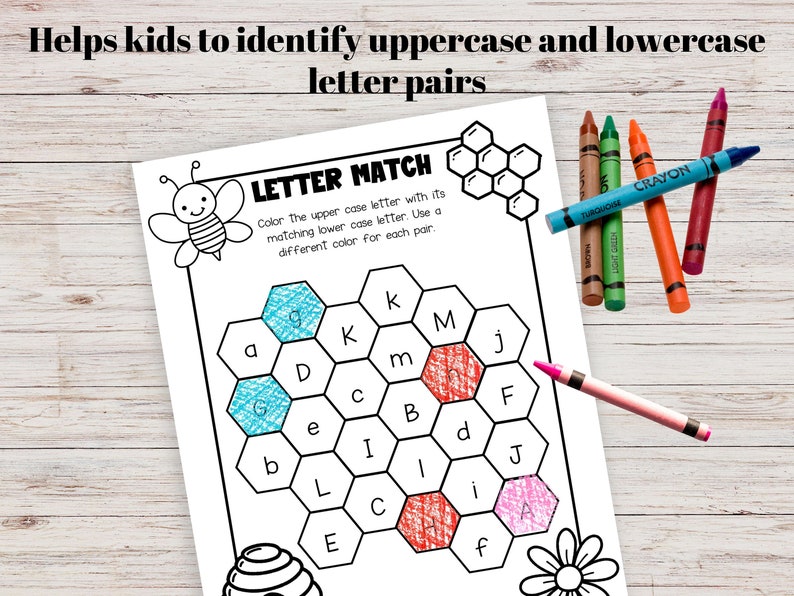 Letter Matching Worksheets - Letter Recognition Phonics Alphabet ...