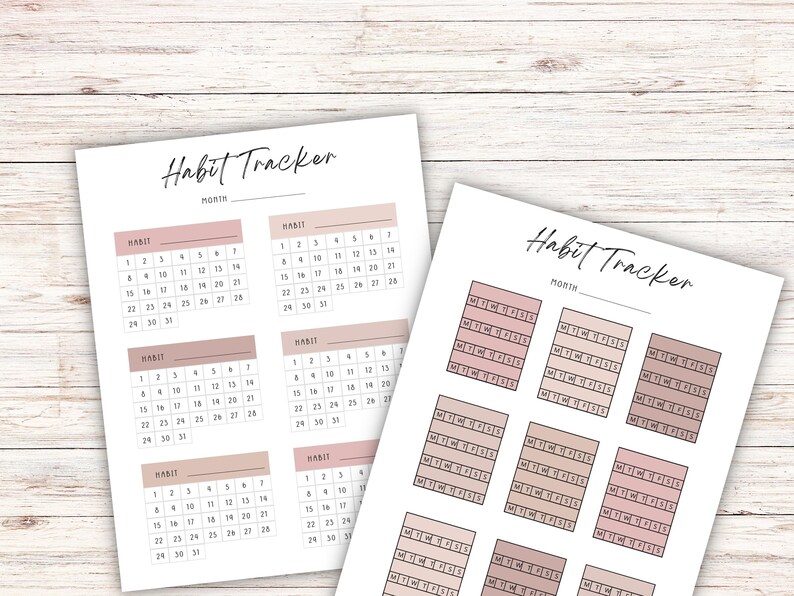 Habit Tracker Printable Bundle of 10 to Track Your Daily and Monthly ...