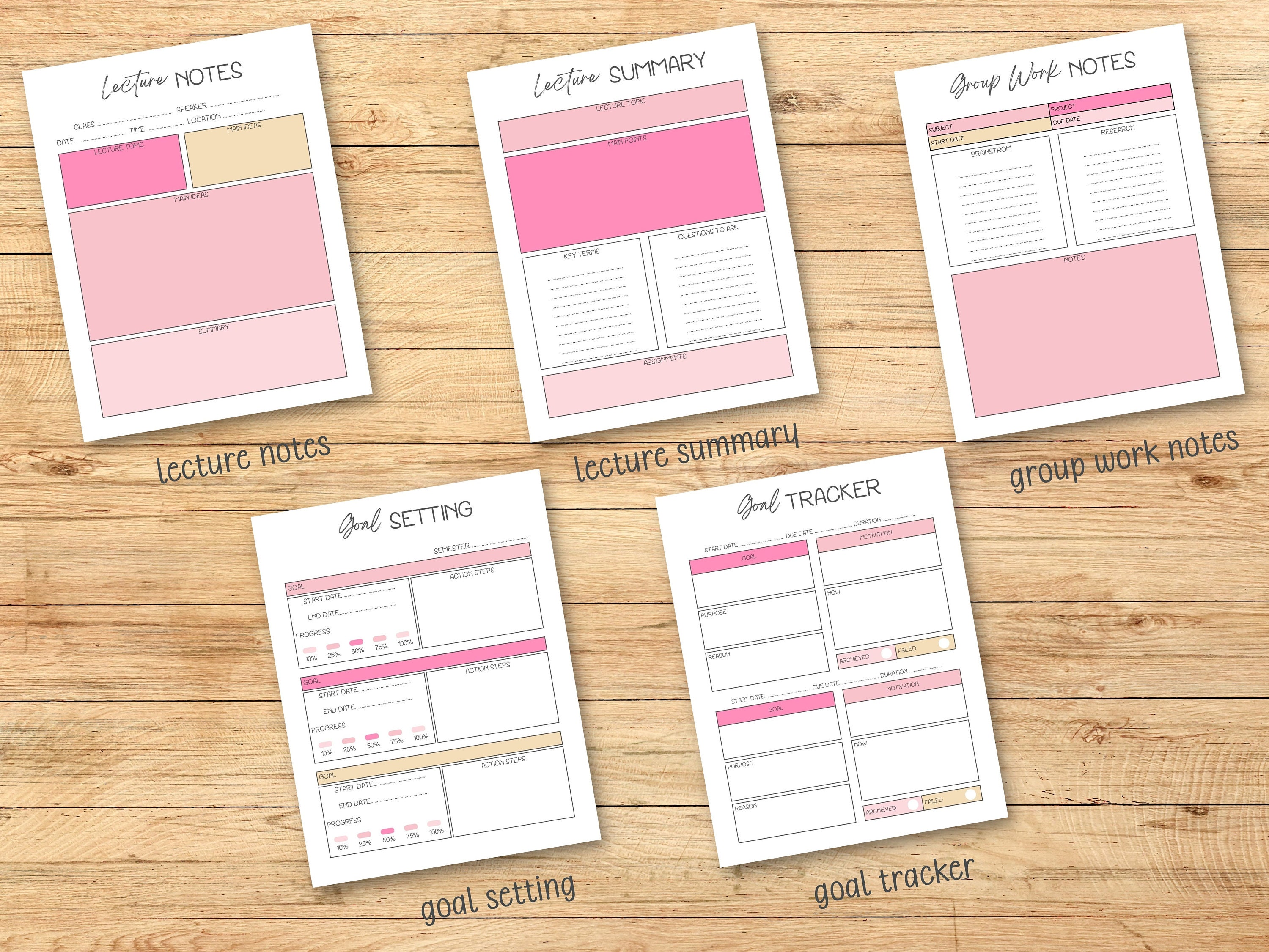 Printable Student Academic Planner Grade Tracker Assignment Exam Prep ...