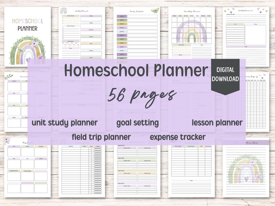 Homeschool Planner Printable - Academic Lesson Planner for Mom or ...
