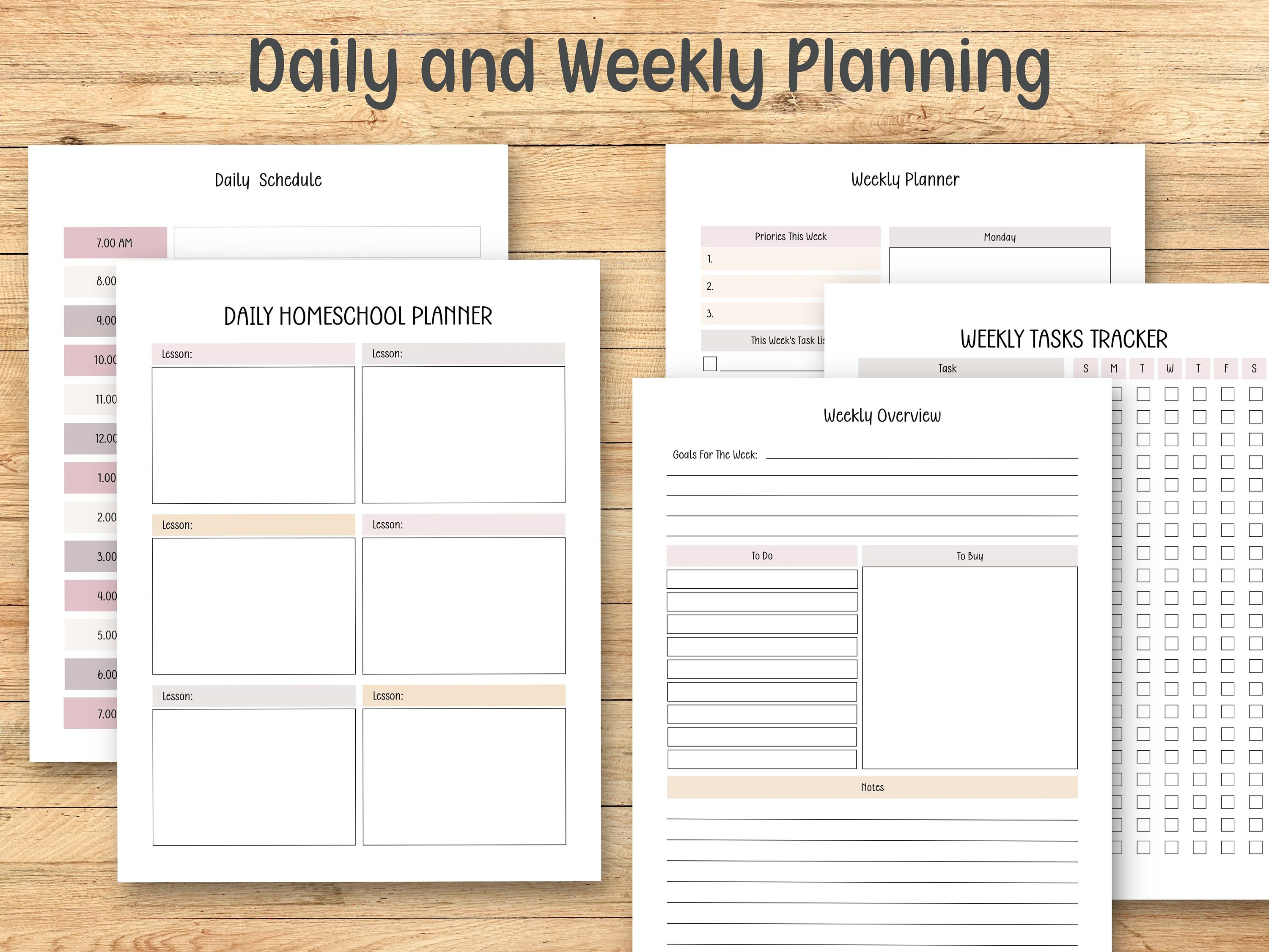 Homeschool Planner - Printable Academic Lesson Planner for Home School ...