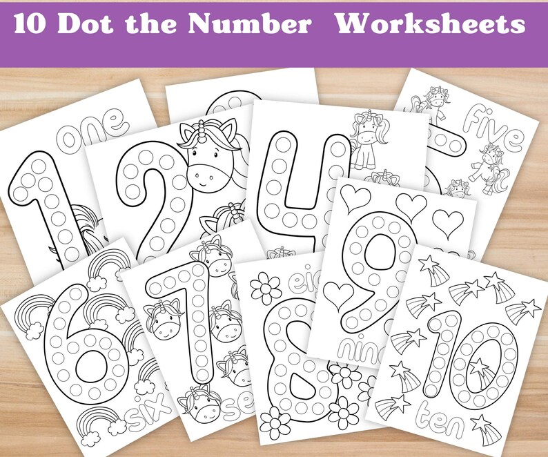 Dot Marker Printable Unicorn Numbers And Counting Activity Etsy