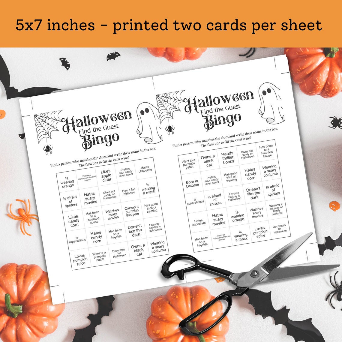 Halloween Find the Guest Bingo Game - Printable Mix and Mingle Party ...