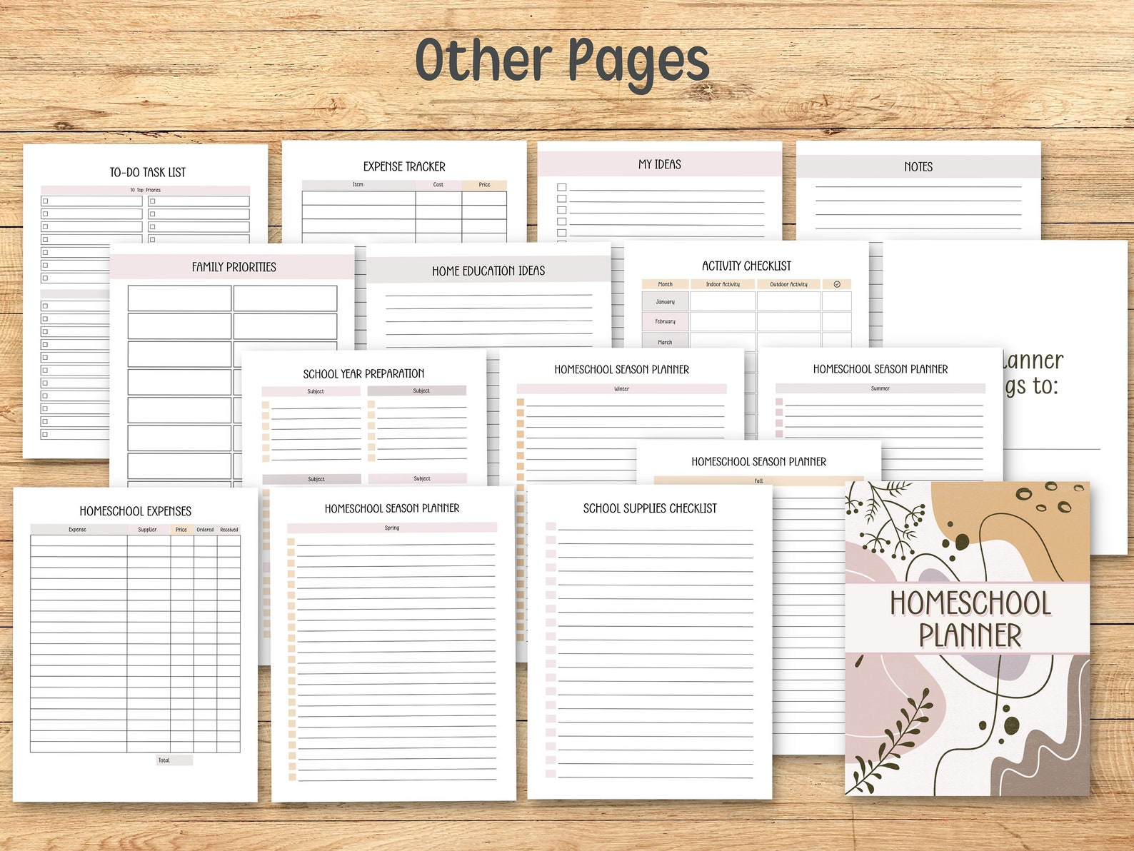 Homeschool Planner - Printable Academic Lesson Planner for Home School ...