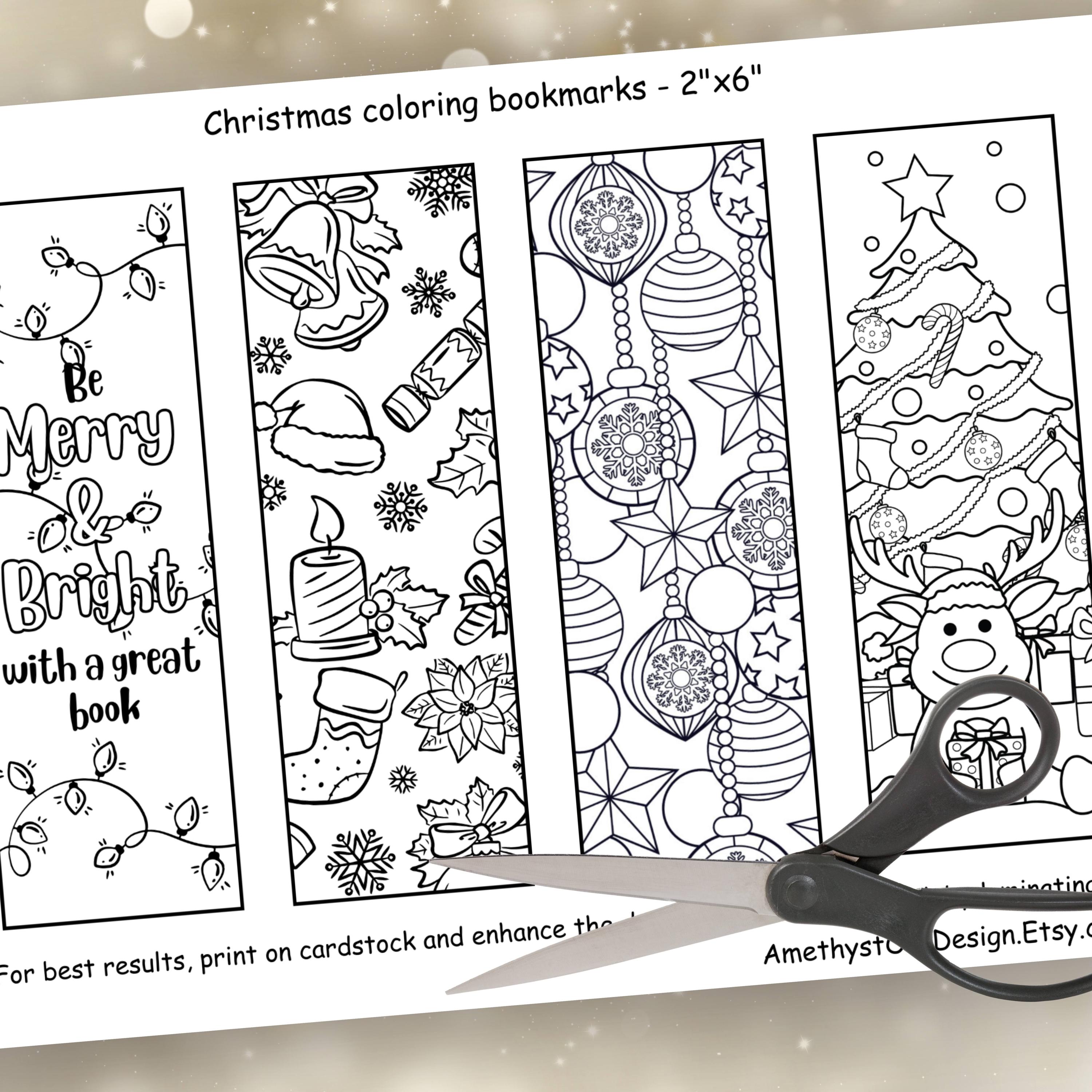 Christmas Coloring Bookmarks - 10 Printable Holiday Bookmarks for Kids ...