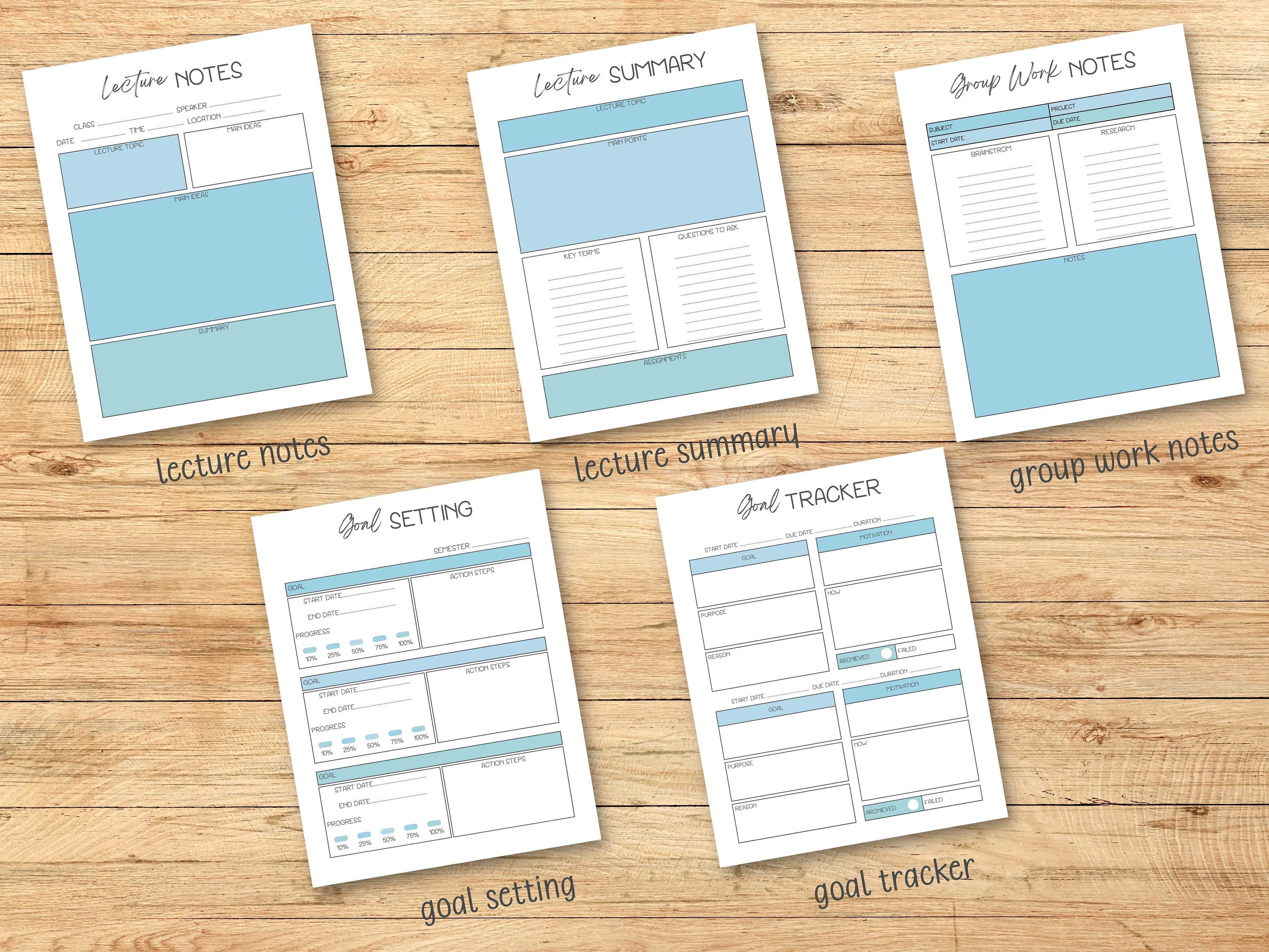 Printable Student Academic Planner Grade Tracker Assignment Exam Prep ...