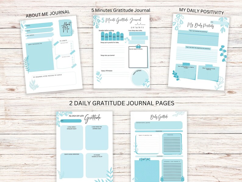 Gratitude Journal Printable Daily Mindfulness Journal Self Care ...