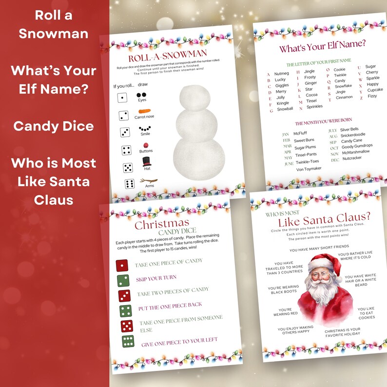 24 Printable Christmas Games for Families Holiday Game Bundle for Kids ...
