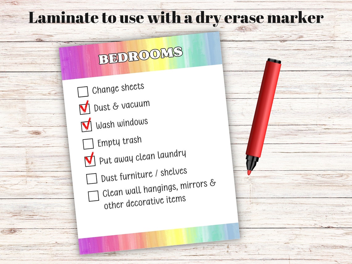 ADHD Cleaning Checklist Printable Editable Chore to Do List for Kids ...