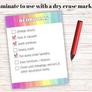 ADHD Cleaning Checklist Printable - Editable Chore to Do List for Kids ...