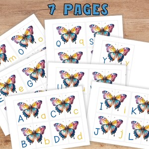 Alphabet Flashcards - Butterfly Letter Uppercase and Lowercase Matching ...