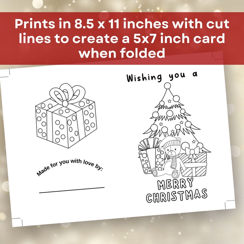 Christmas Coloring Cards - 10 Printable Holiday Cards for Kids - Winter ...