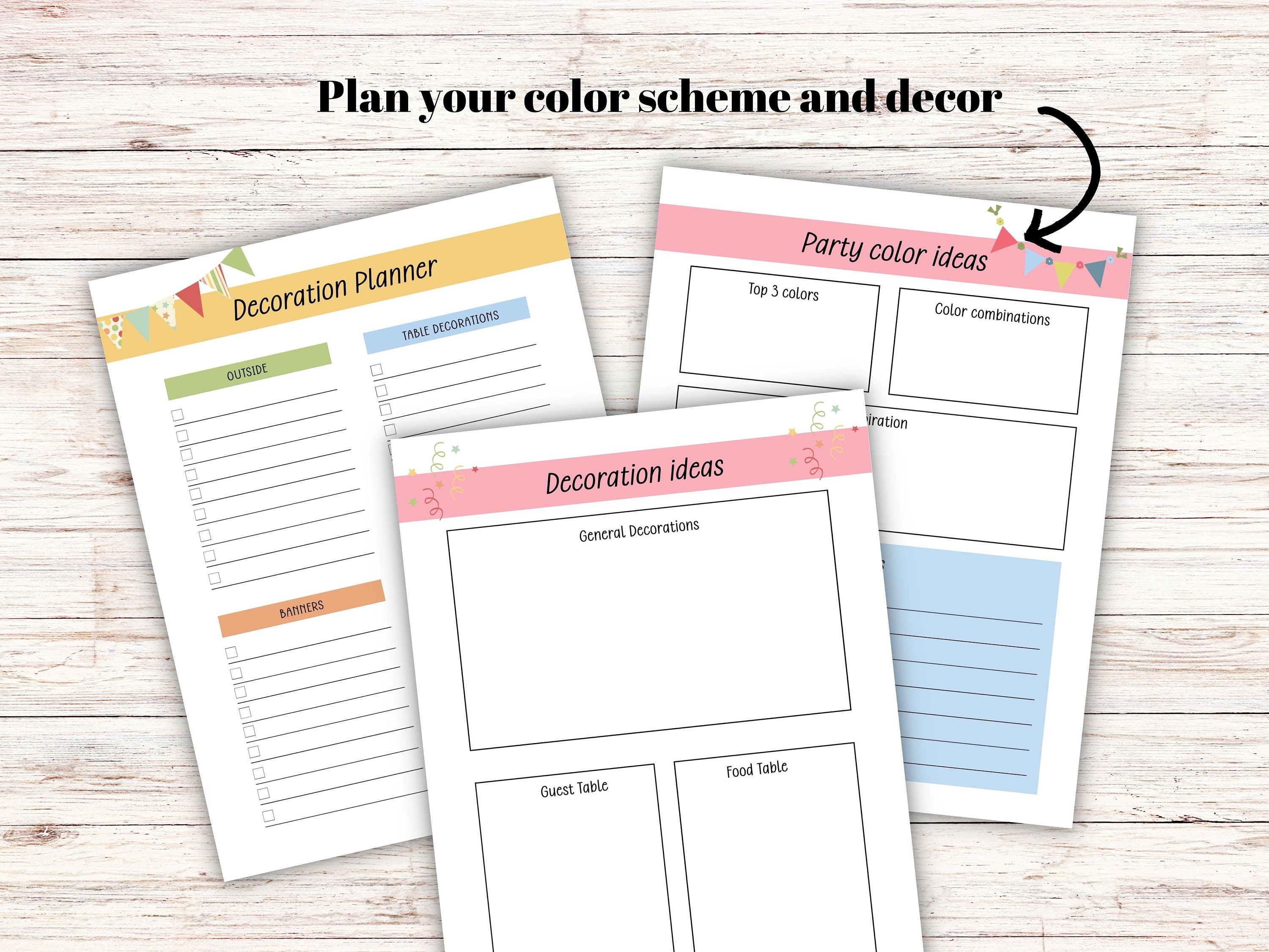 Printable Party Planner - Colorful Birthday & Event Planning Organizer ...