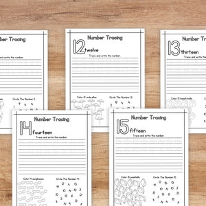 Number Recognition Worksheets 1 to 20 - Counting & Tracing for ...