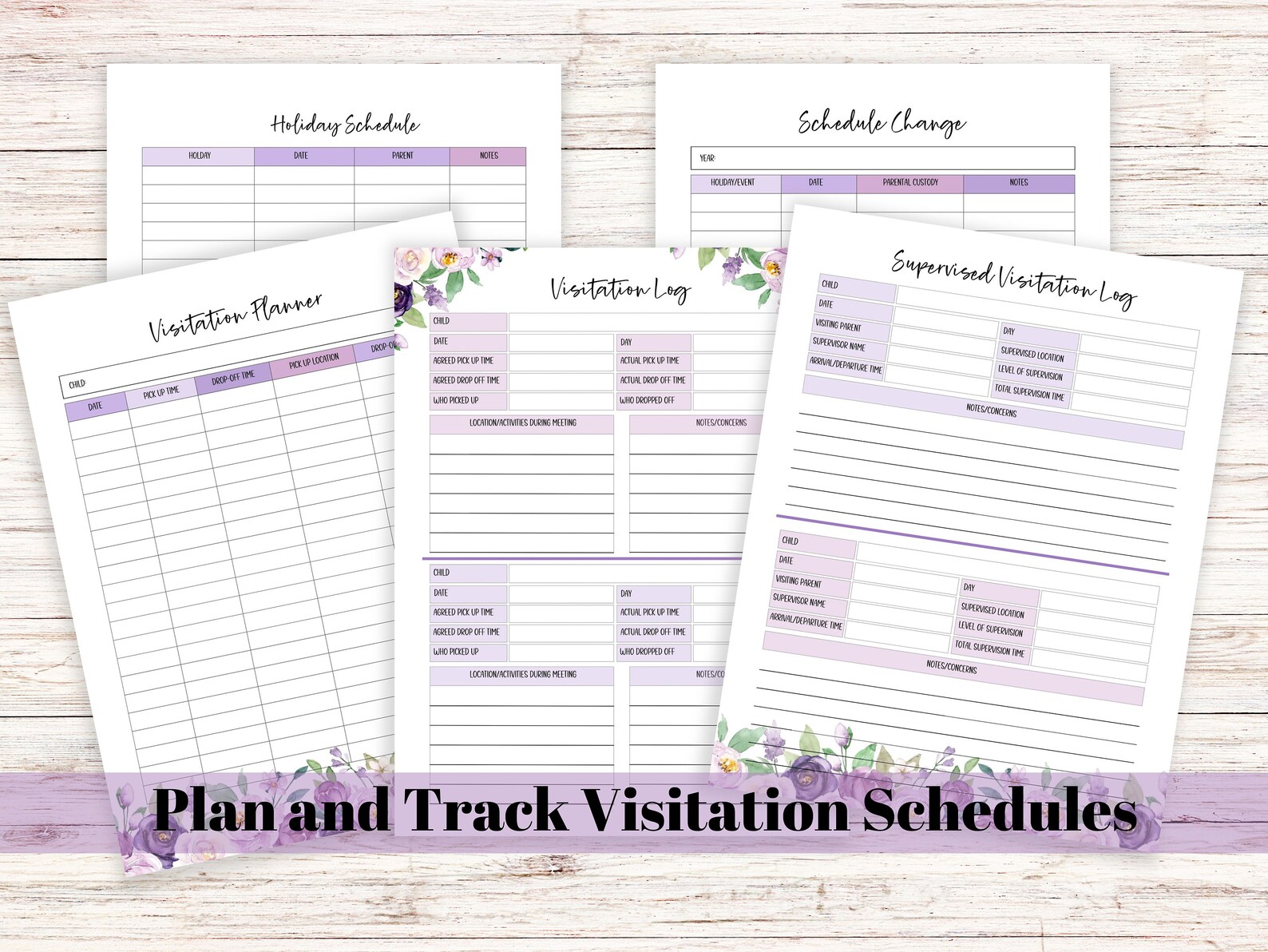 Custody Binder - Printable Planner & Organizer for Child Custody - Log ...