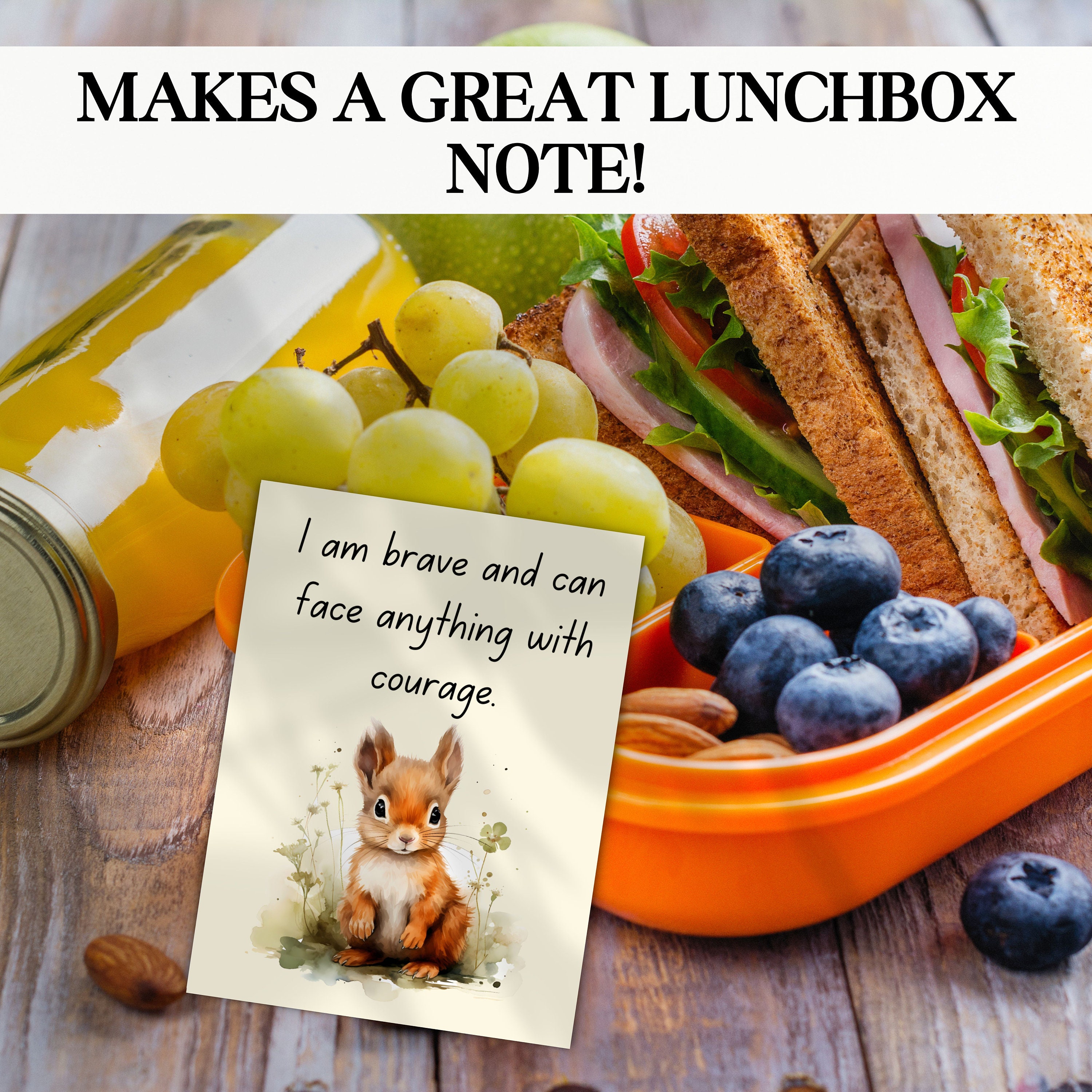 Woodland Affirmation Cards - Printable Lunchbox Notes With Positive ...