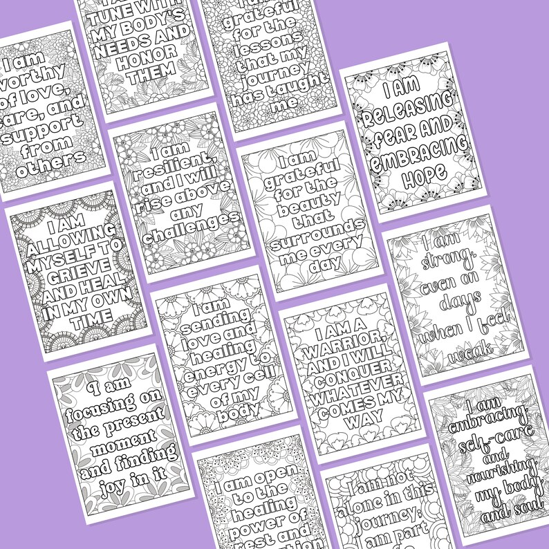 75 Positive Affirmation Coloring Pages for Cancer Patients and ...
