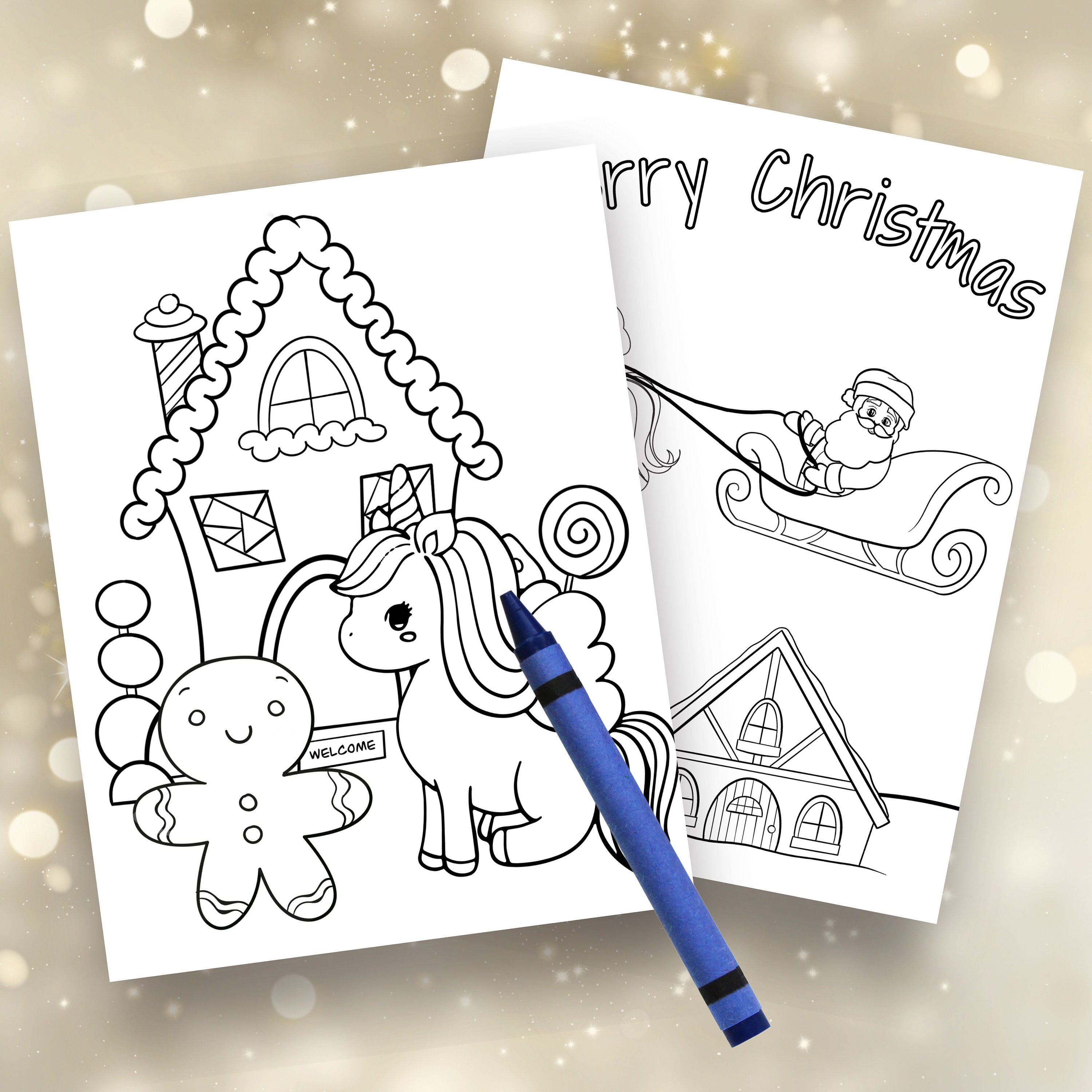 Christmas Fairy and Unicorn Coloring Pages - 10 Printable Coloring ...