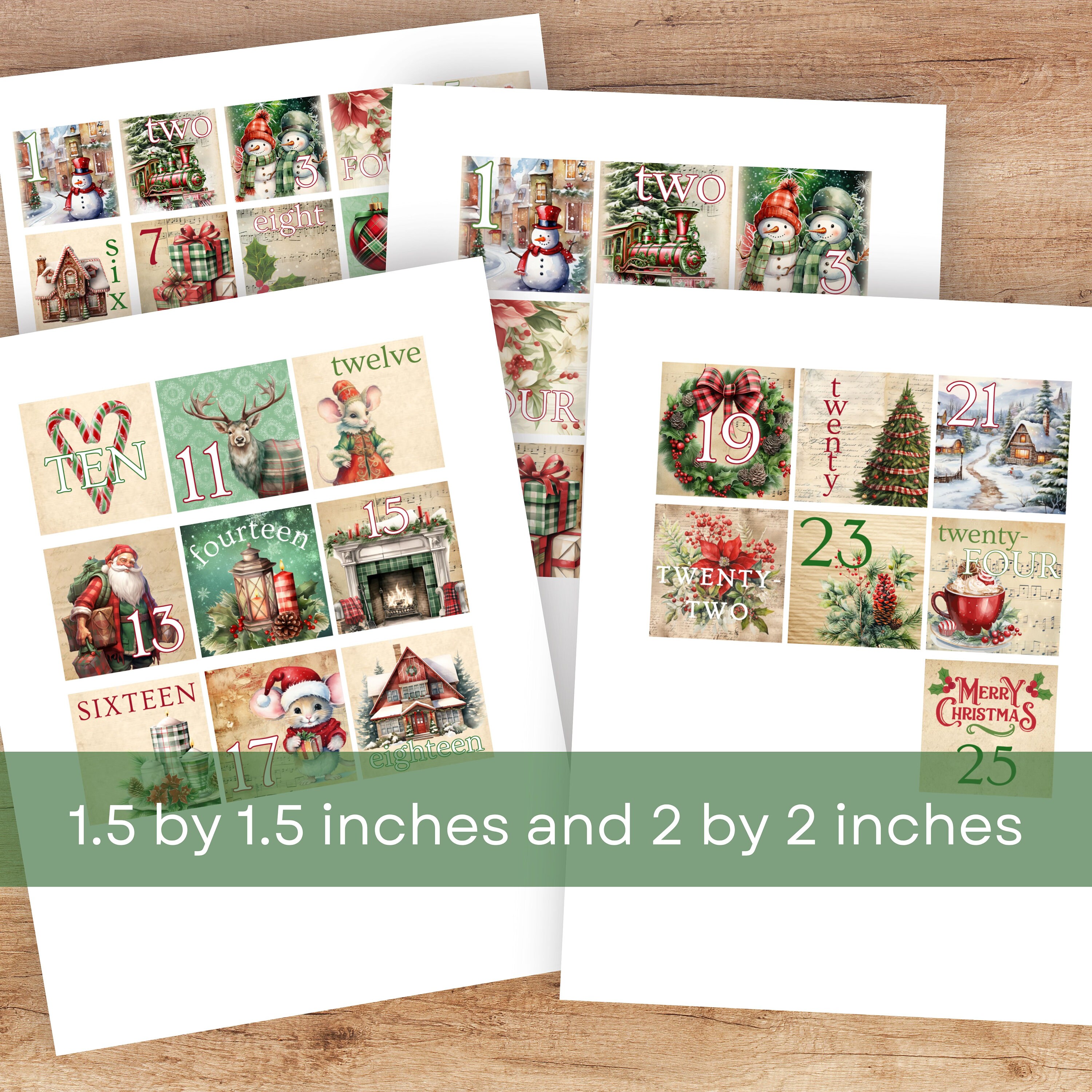 Advent Calendar Numbers - Printable DIY Kids Christmas Countdown Kit ...