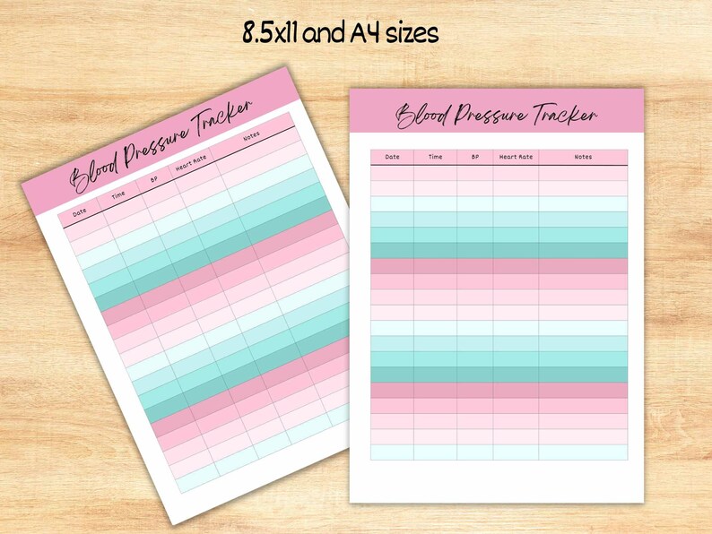 Blood Pressure Log Printable Tracker to Chart Your BP Instant Download ...