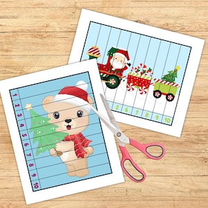 Number Sequence Puzzles - Christmas Preschool Math Worksheets Activity ...