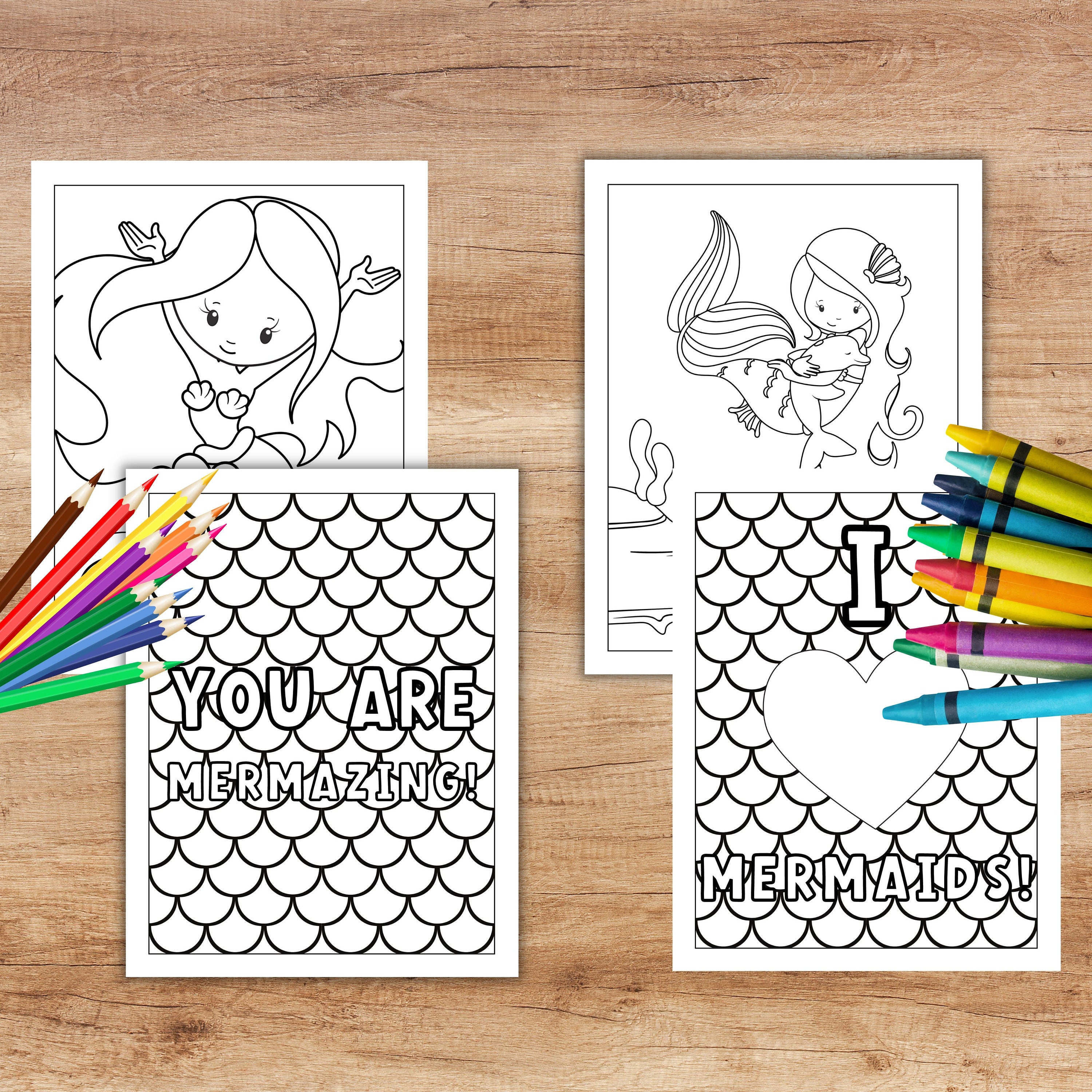 32 Mermaid Coloring Pages for Kids - Printable Coloring Sheets ...
