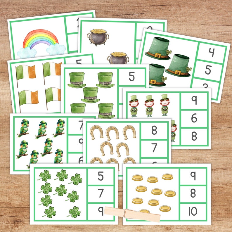 Count and Clip Cards - St. Patrick's Day Preschool Math Activity ...