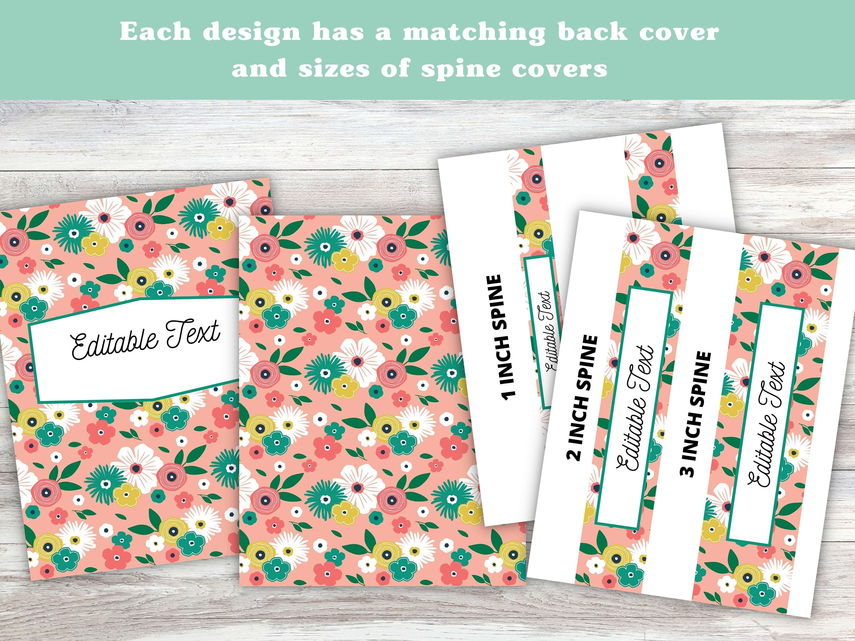 Binder Cover Printable - Set of 12 Editable Boho Floral Covers and ...