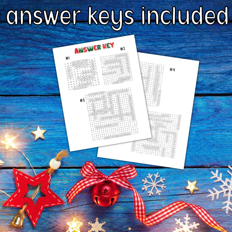 Christmas Word Search Bundle Printable Fun Holiday Party Games for Kids ...