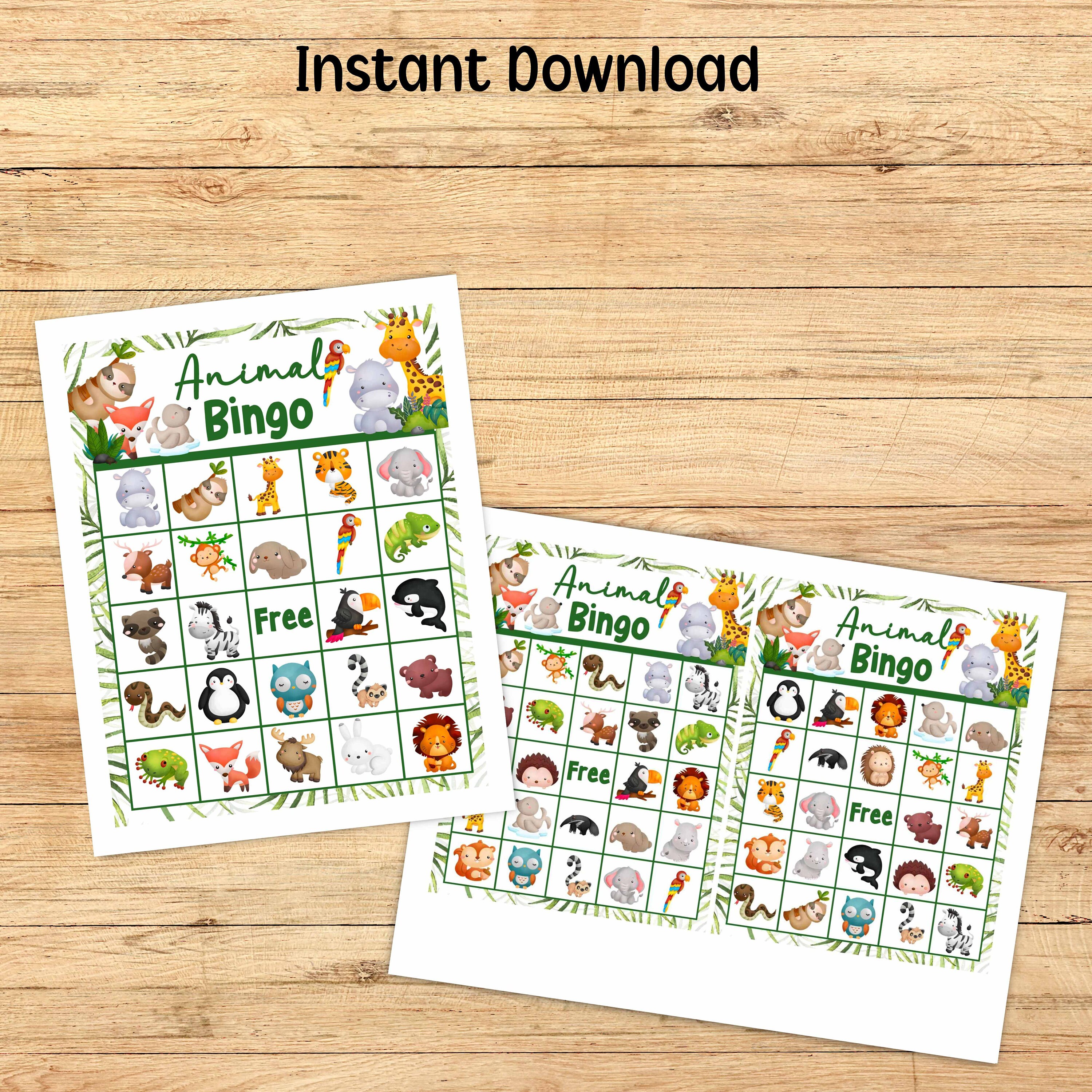 Animal Bingo Game 30 Printable Cards for Kids or Classroom Party - Etsy