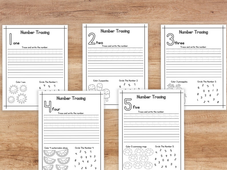 Number Recognition Worksheets 1 to 20 - Counting & Tracing for ...