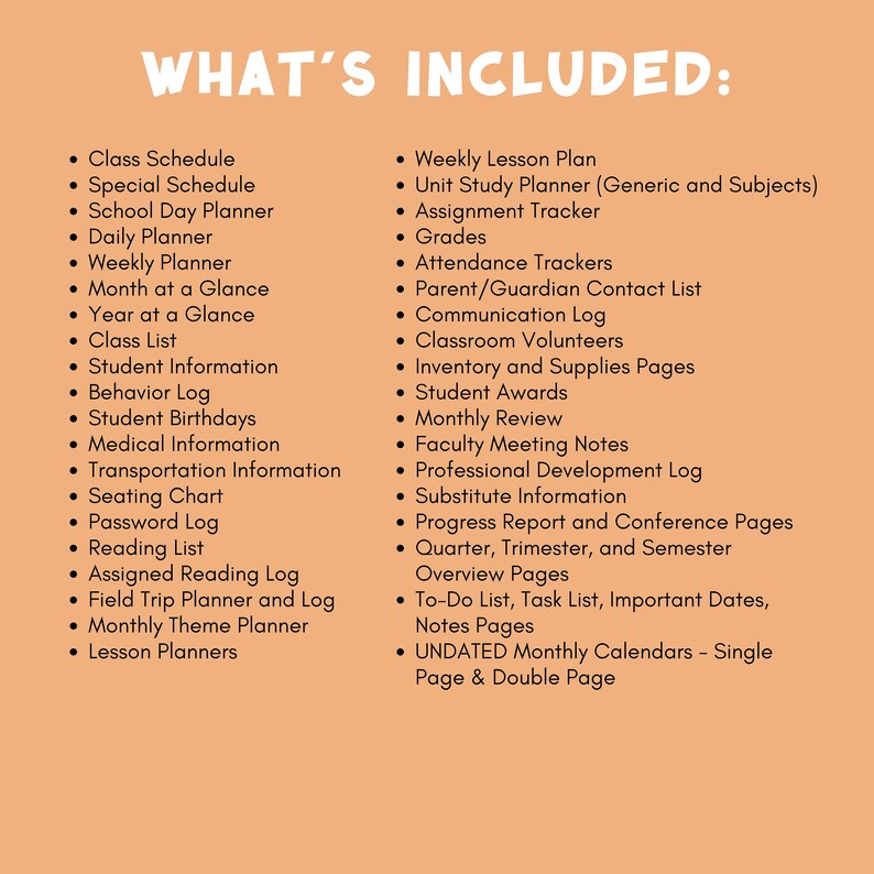 Teacher Planner Printable - Colorful Academic Binder With Lesson ...