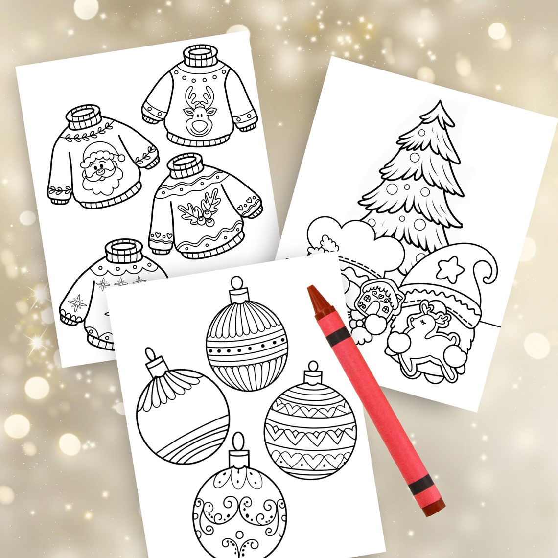 Christmas Coloring Pages 20 Printable Coloring Sheets for Kids Winter ...