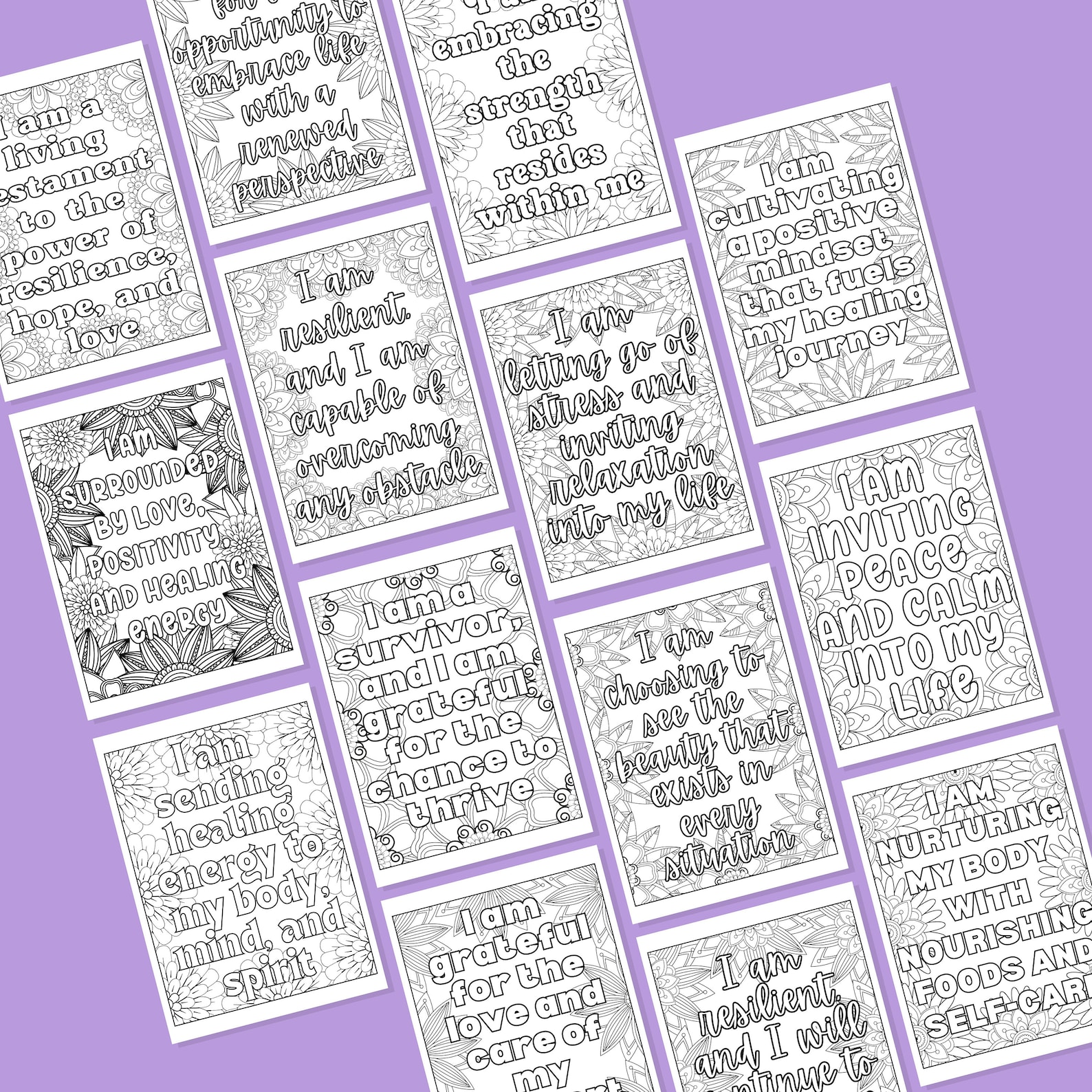 75 Positive Affirmation Coloring Pages for Cancer Patients and ...