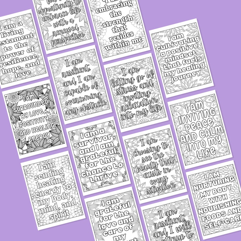 75 Positive Affirmation Coloring Pages for Cancer Patients and ...